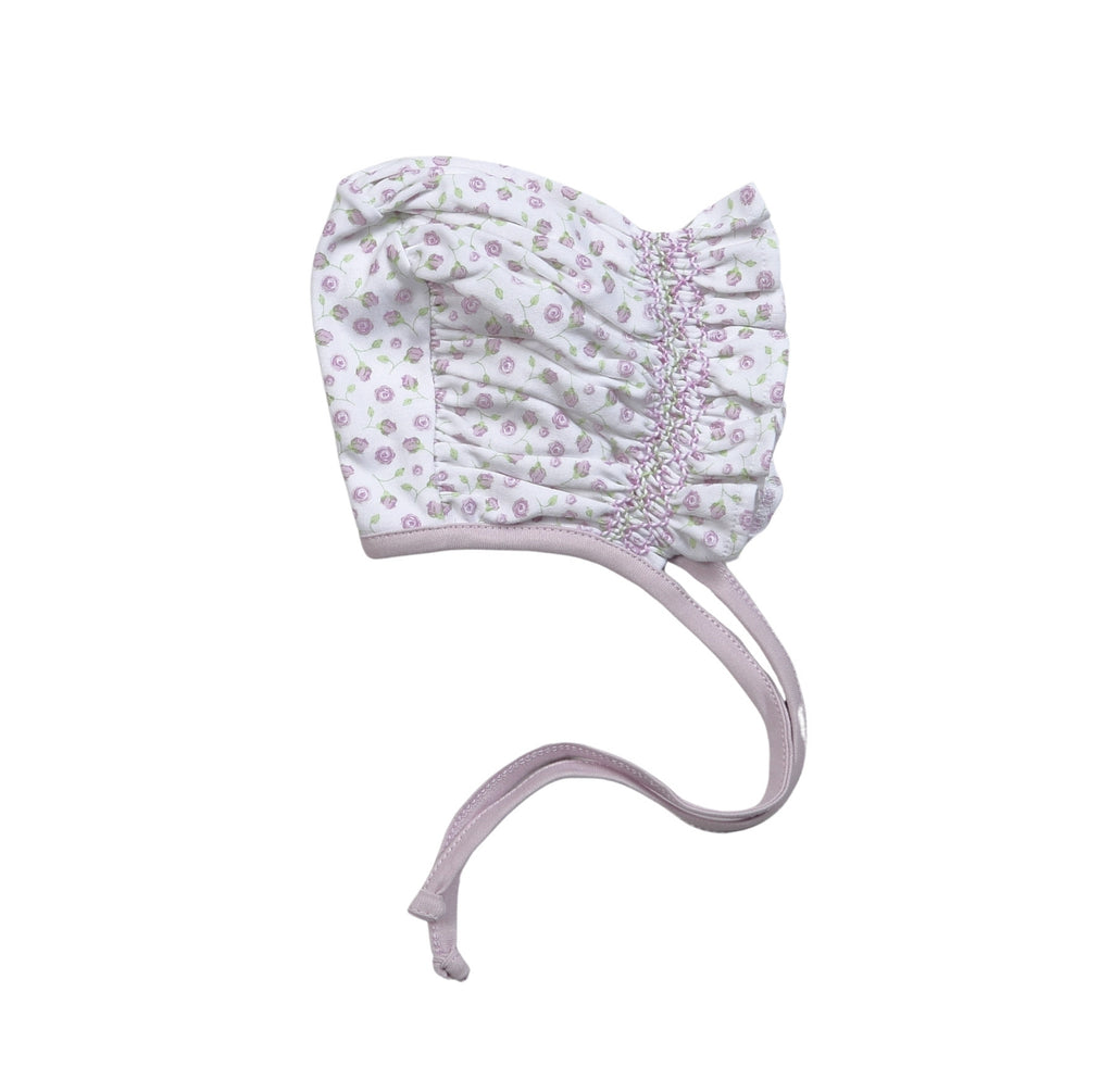 Baby Loren Lyn Purple Floral Pima Hand Smocked Bonnet – Willow at Merle ...